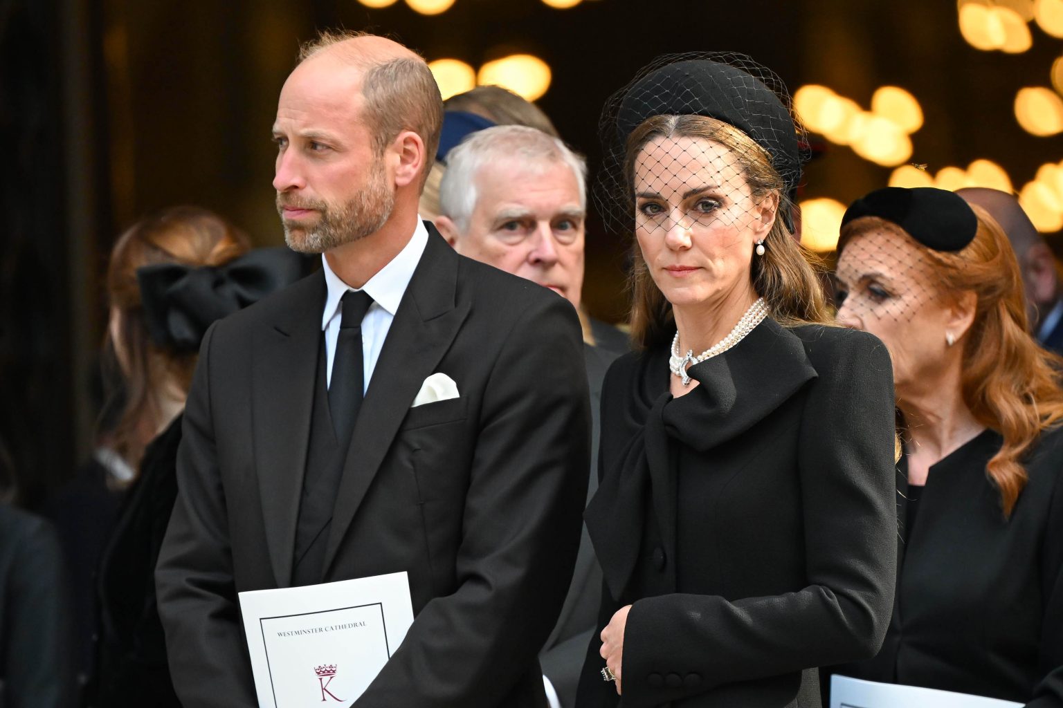 Prince William and uncle Andrew's 'very frosty' moment at Duchess of Kent's funeral