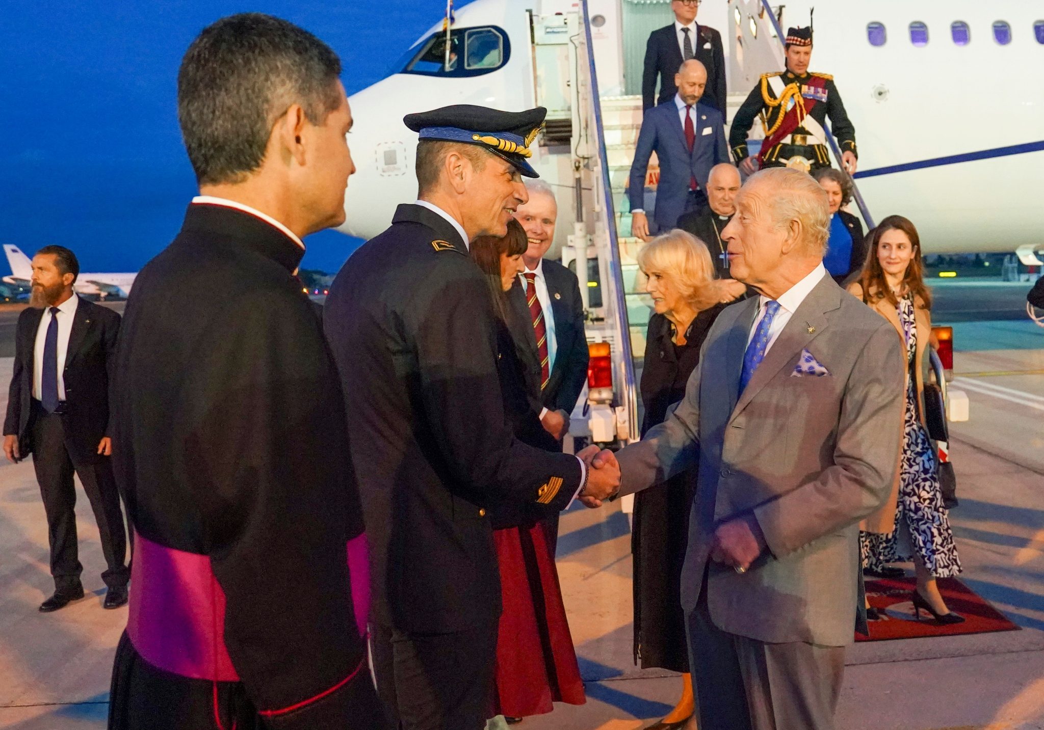 Royal fans distracted by King Charles' equerry Johnny Thompson in Italy